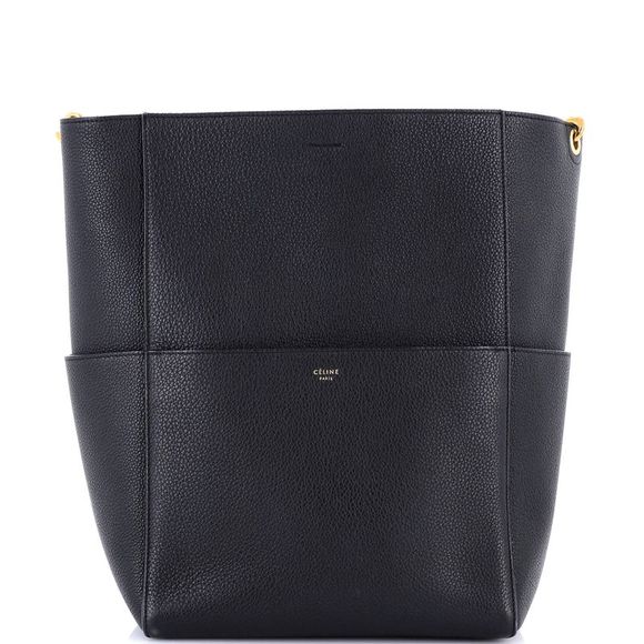 Celine | Bags | Celine Sangle Seau Bag Calfskin Large Black | Poshmark